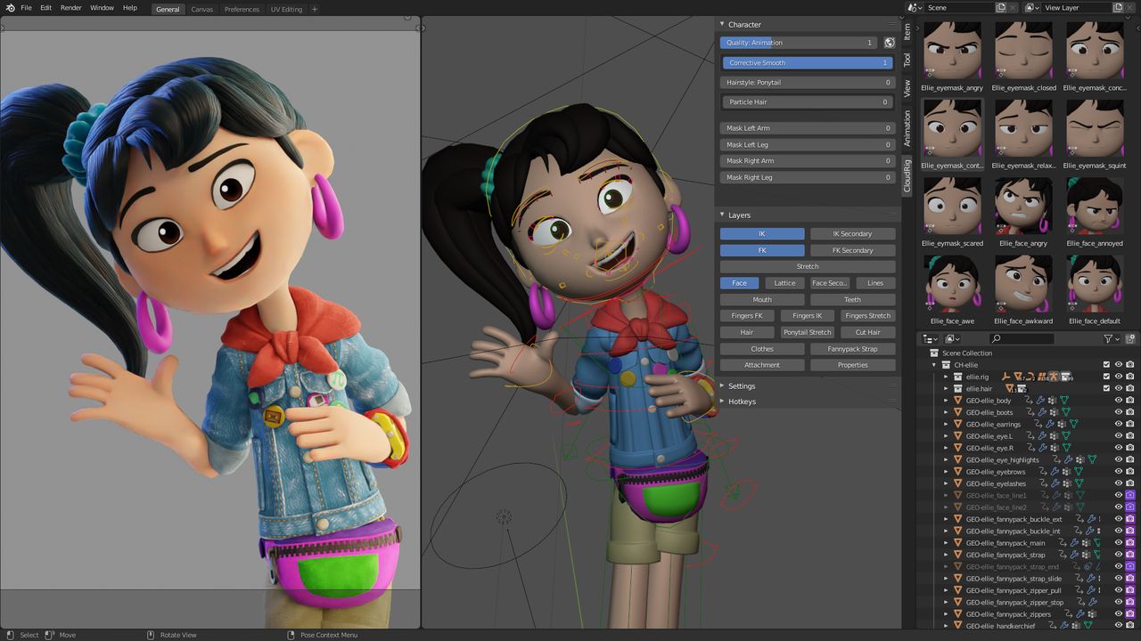 Ellie - Sprite Fright — Animation Rigs on anima.to